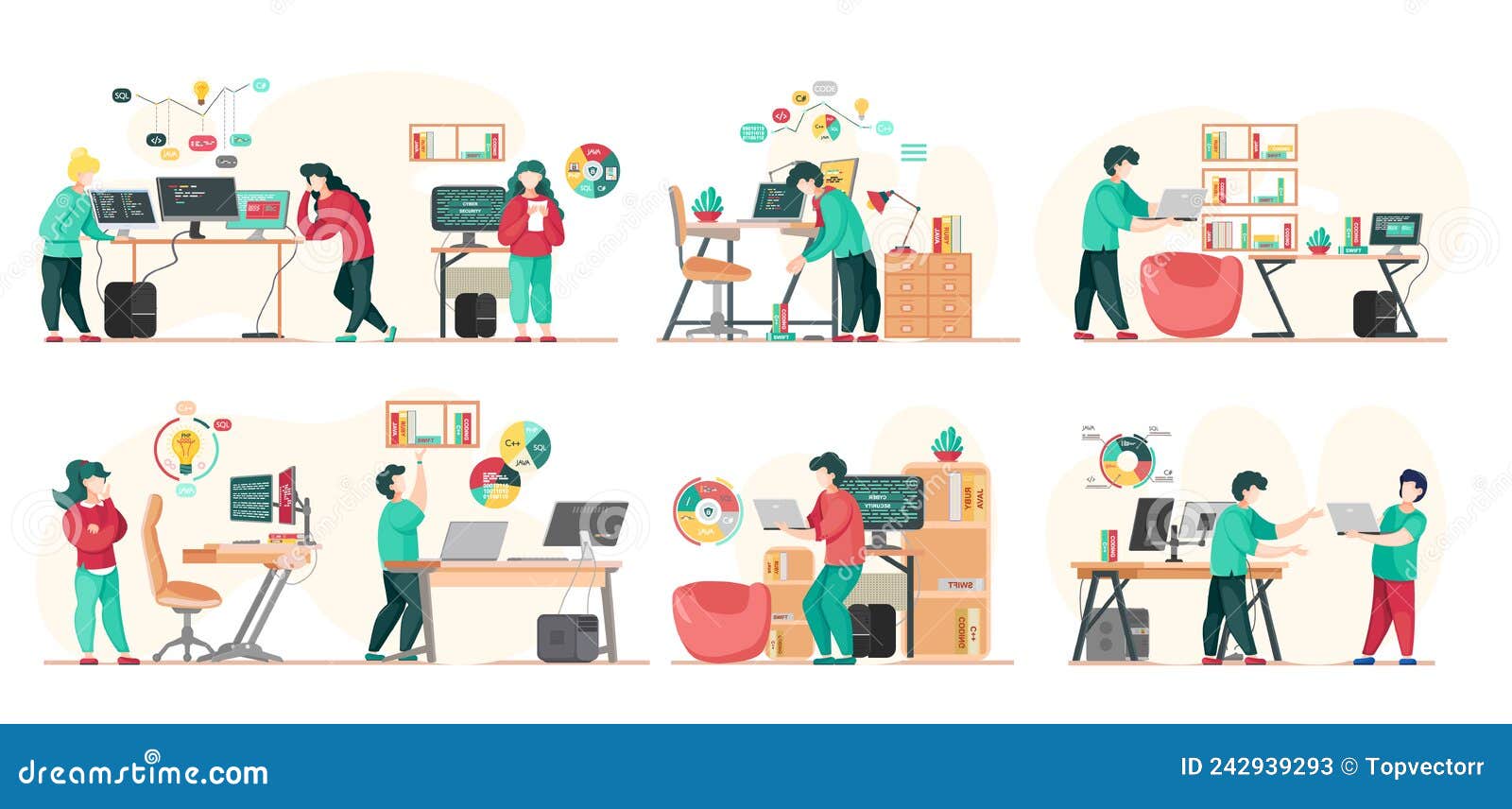 Programmer Engineering and Coding. Programmer Working on Web ...