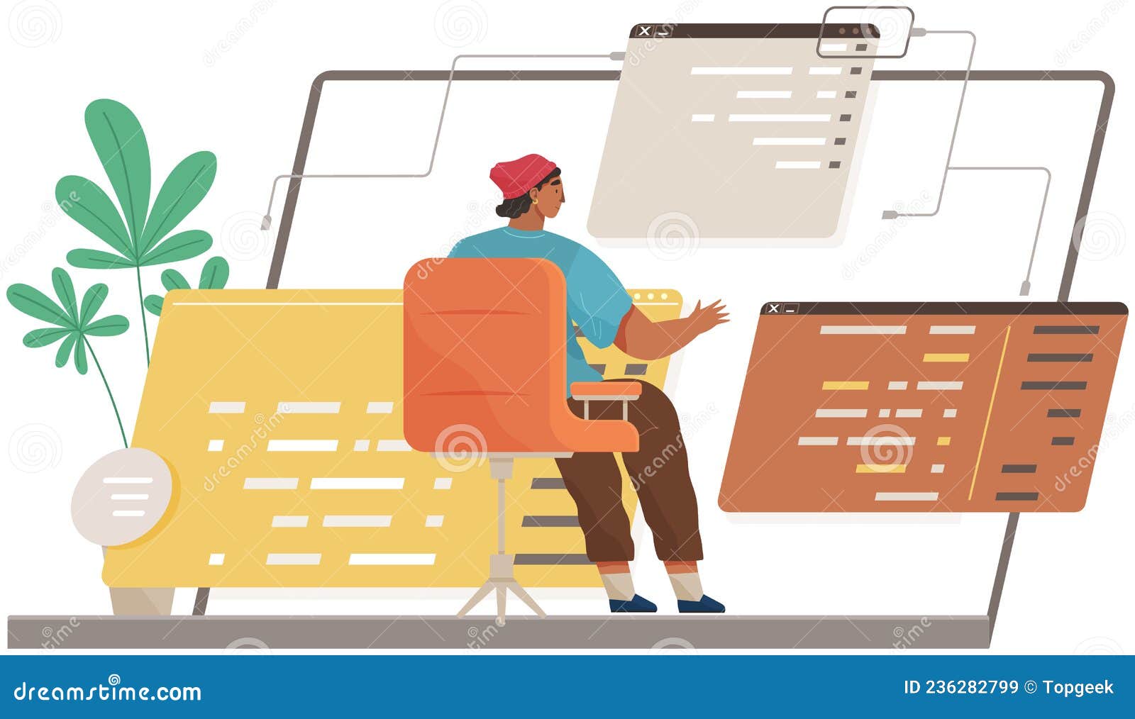 Programmer Engineering and Coding. Set of Programmers Working on Web Development on Computers ...