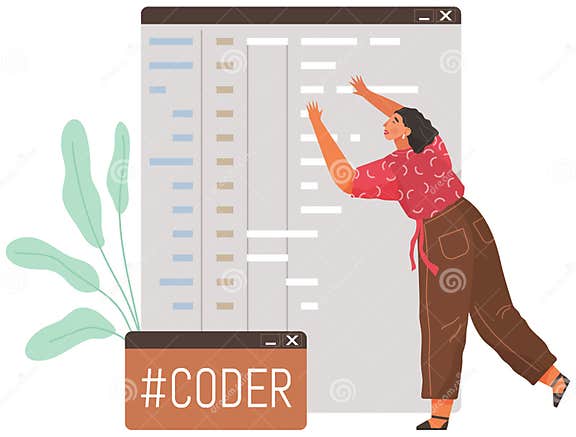 Programmer Engineering and Coding. Set of Programmers Working on Web Development on Computers ...