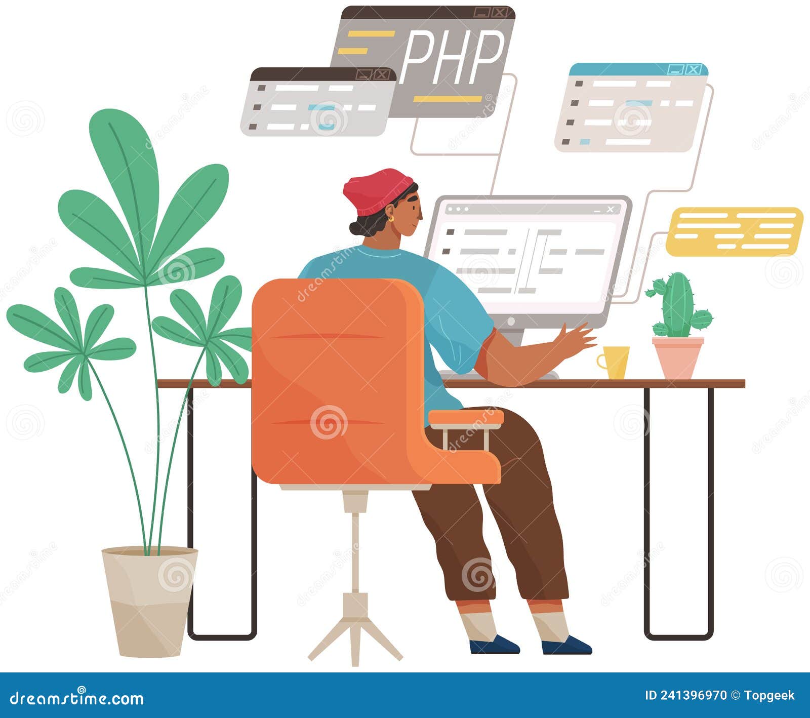 Programmer Engineering and Coding. Set of Programmers Working on Web Development on Computers ...