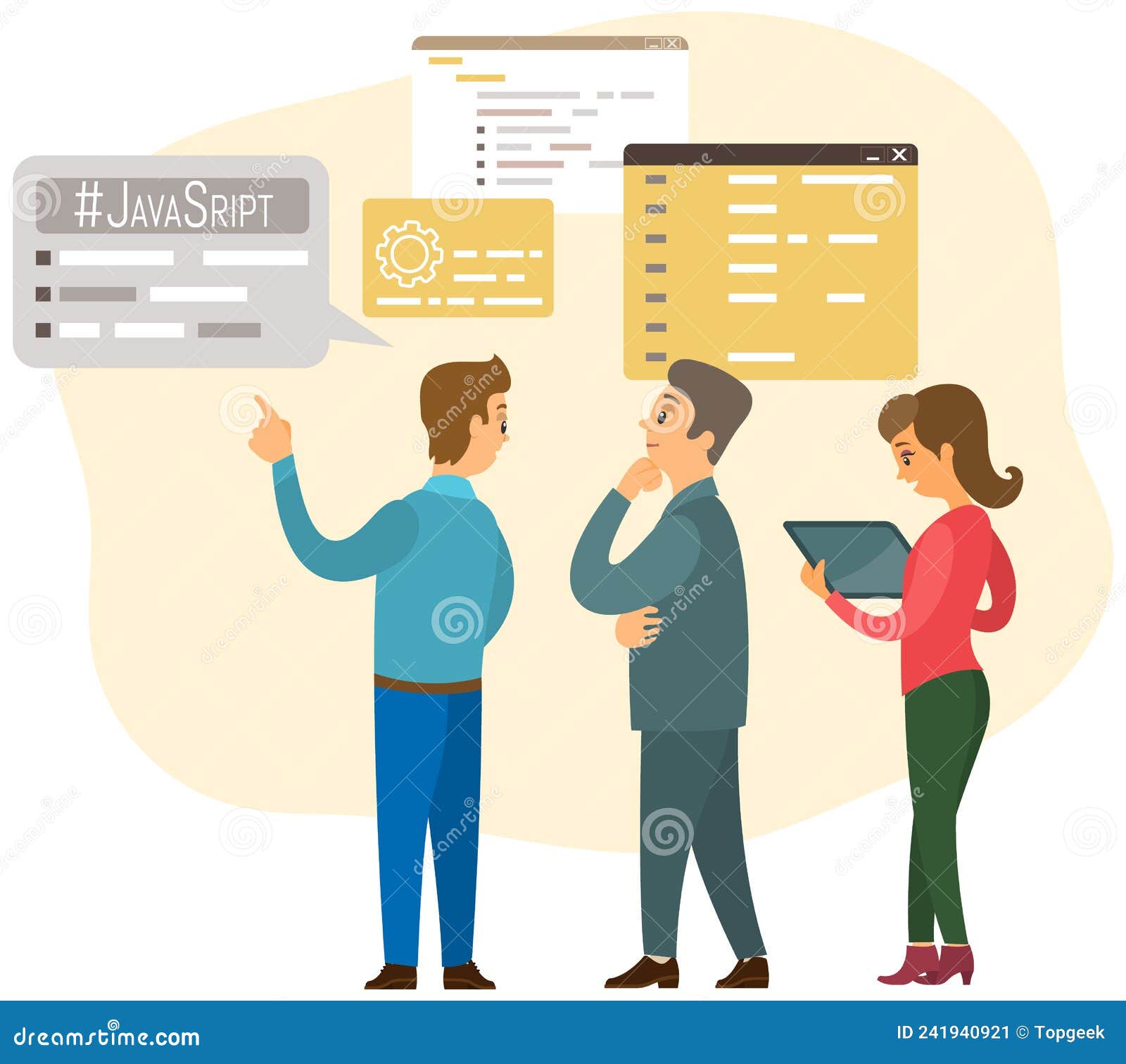 Programmer Engineering and Coding. Set of Programmers Working on Web Development on Computers ...