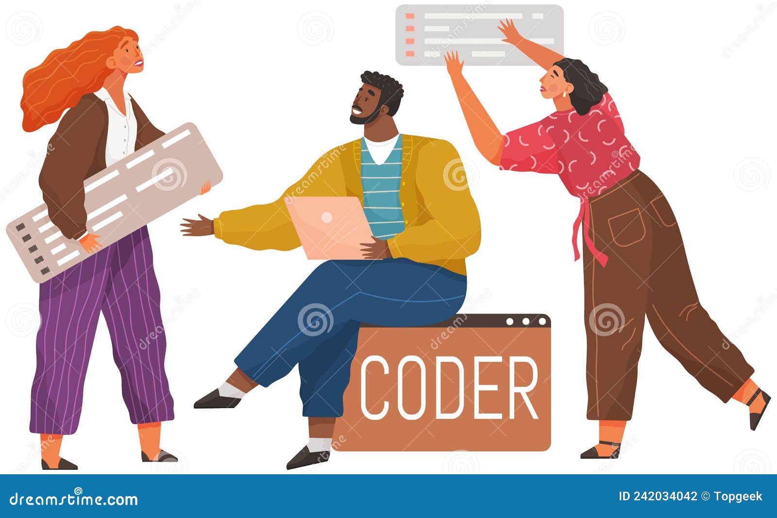 Programmer Engineering and Coding. Set of Programmers Working on Web Development on Computers ...