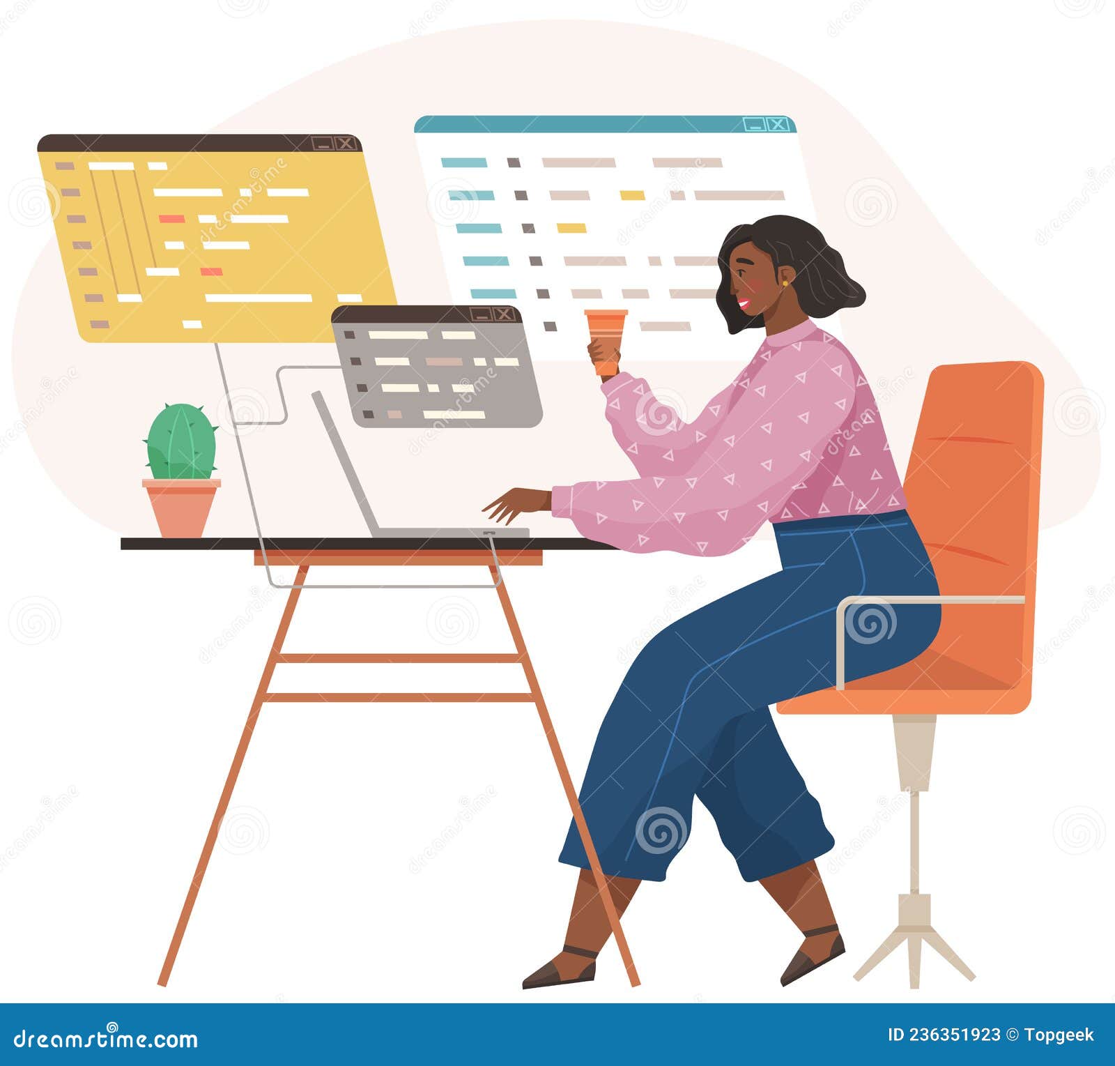 Programmer Engineering and Coding. Set of Programmers Working on Web Development on Computers ...