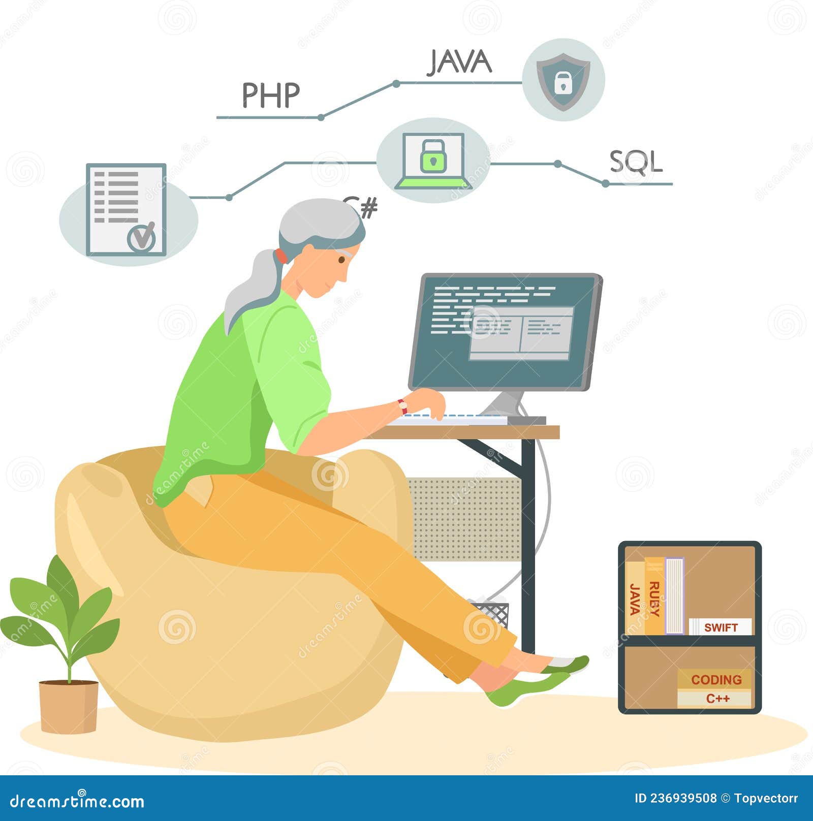 Programmer Engineering and Coding. Programmer Working on Web Development on Computers Stock ...