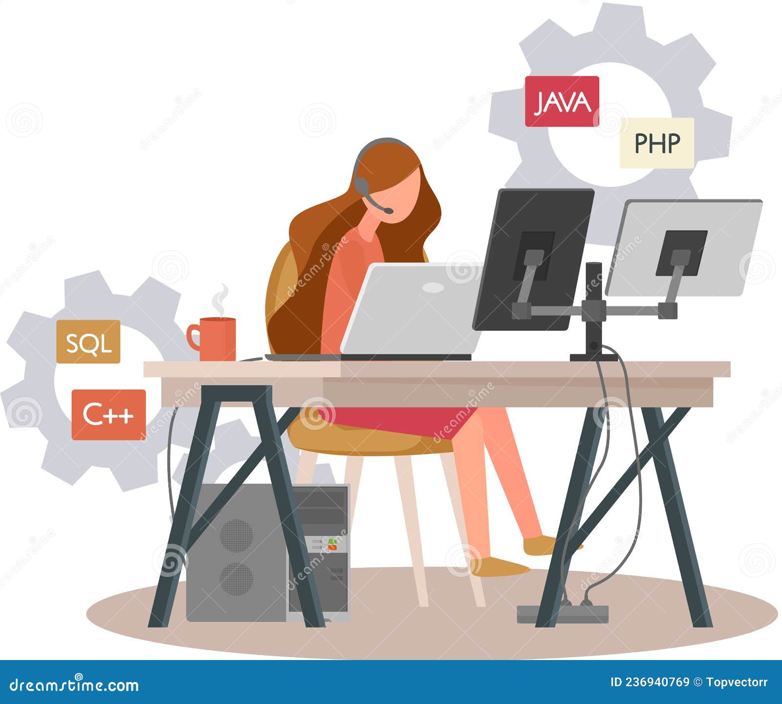 Programmer Engineering and Coding. Programmer Working on Web ...
