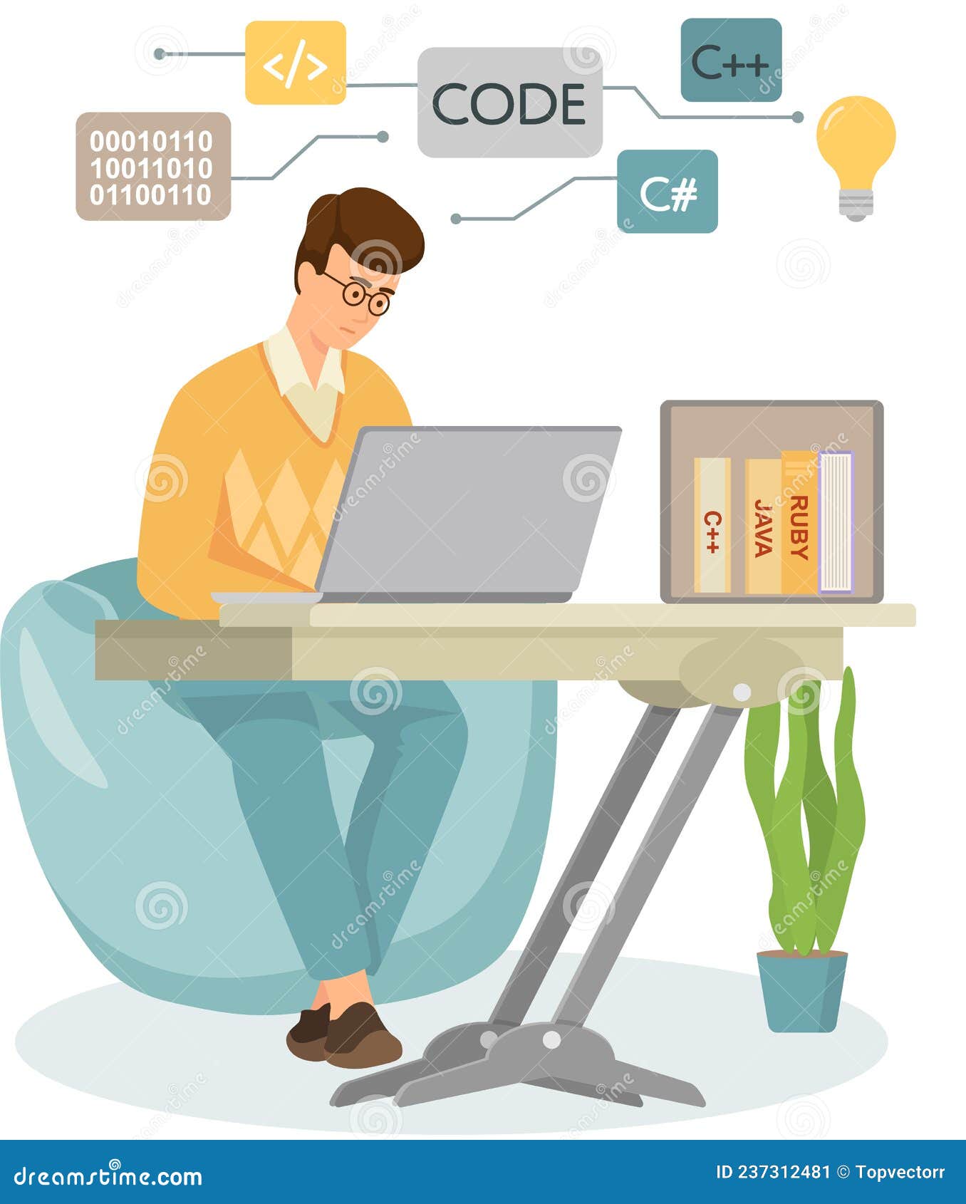 Programmer Engineering and Coding. Programmer Working on Web ...