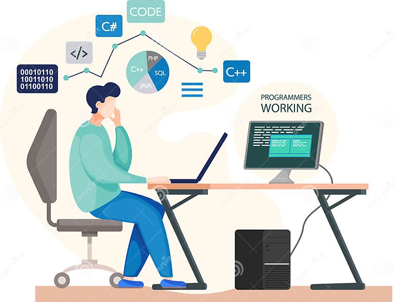 Programmer Engineering And Coding Programmer Working On Web 2070
