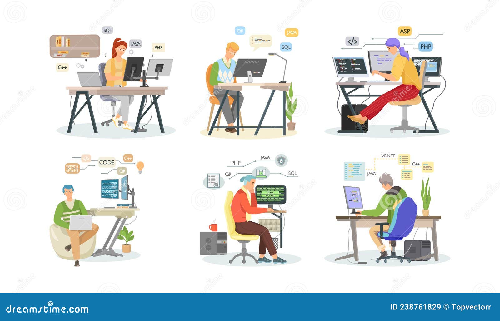 Programmer Engineering and Coding. Programmer Working on Web ...