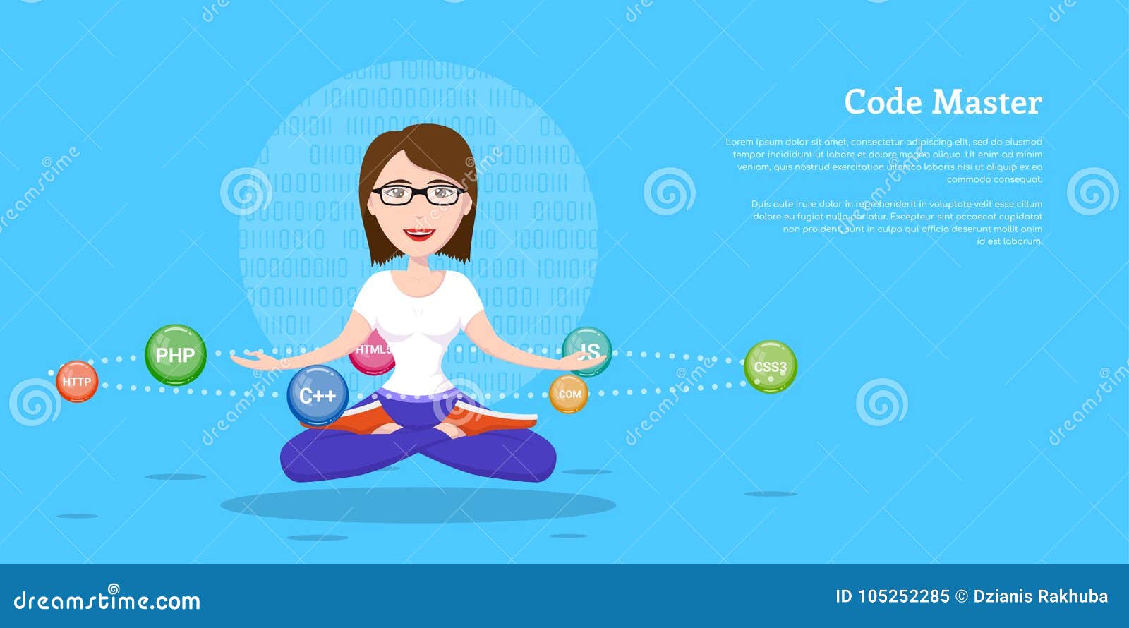 Programmer Girl Character Cartoon Vector | CartoonDealer.com #105252285