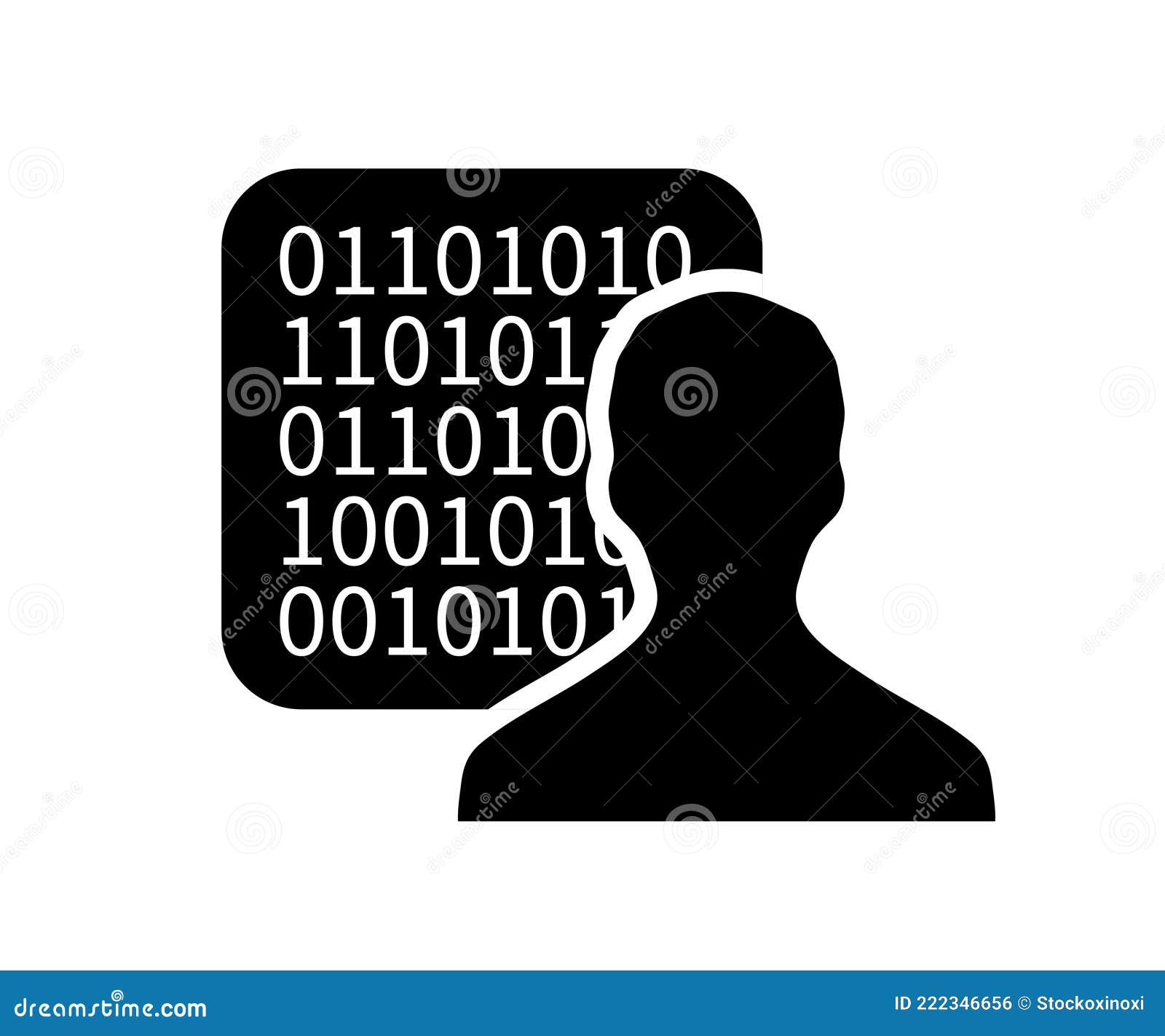 Programmer or Hacker Binary Code Vector Icon Stock Vector ...