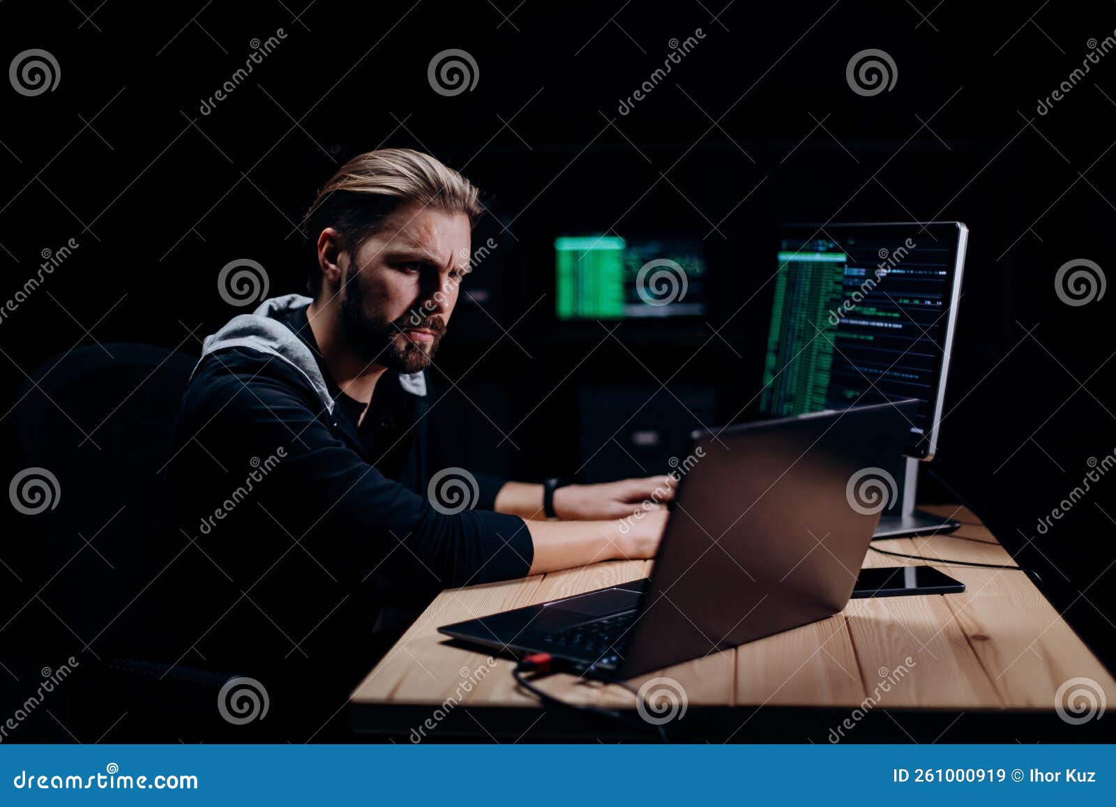Programmer Hacking on Computers Stock Image - Image of phishing, virus ...