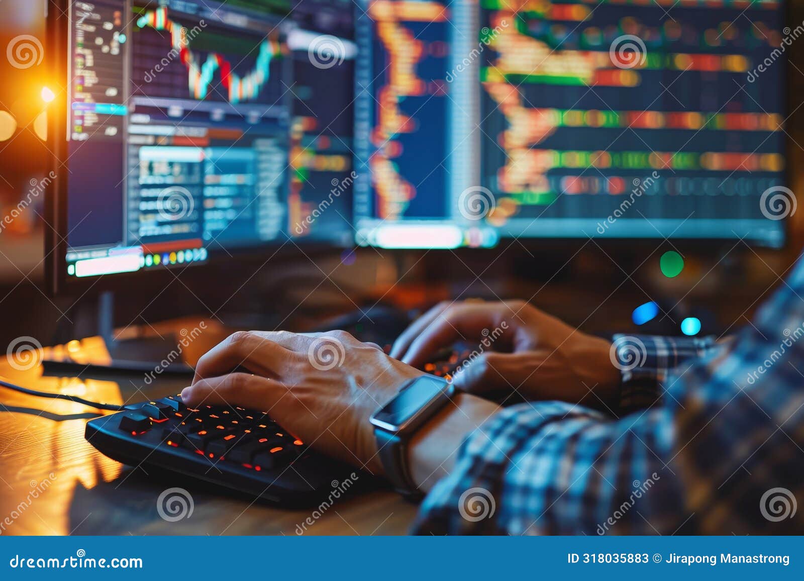 Programmer Is Hands On Keyboard Writing Source Code On Screen Monitor Showing Writing Code 6881