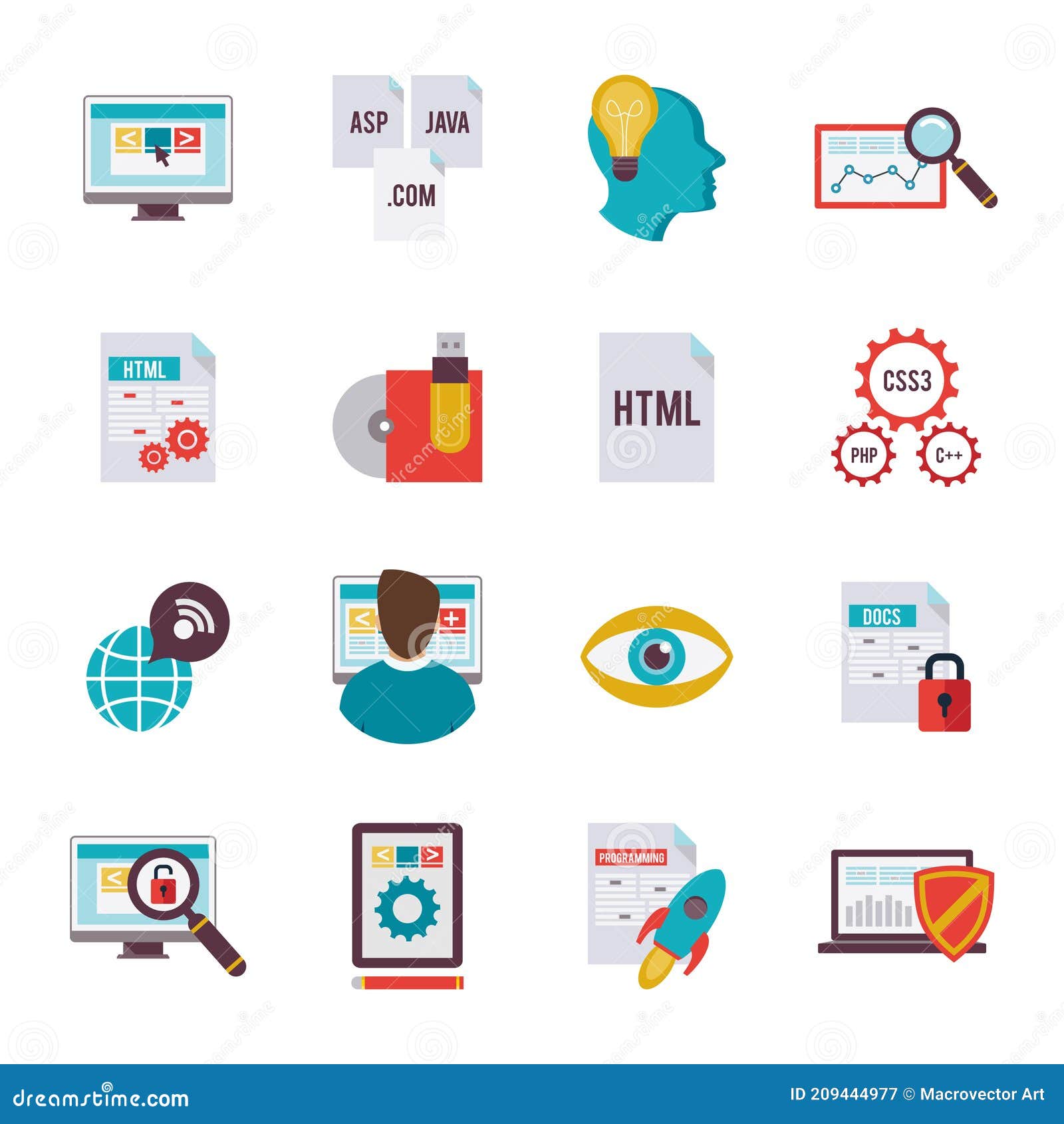 Programmer Icon Flat Vector Design Illustration Stock Vector ...