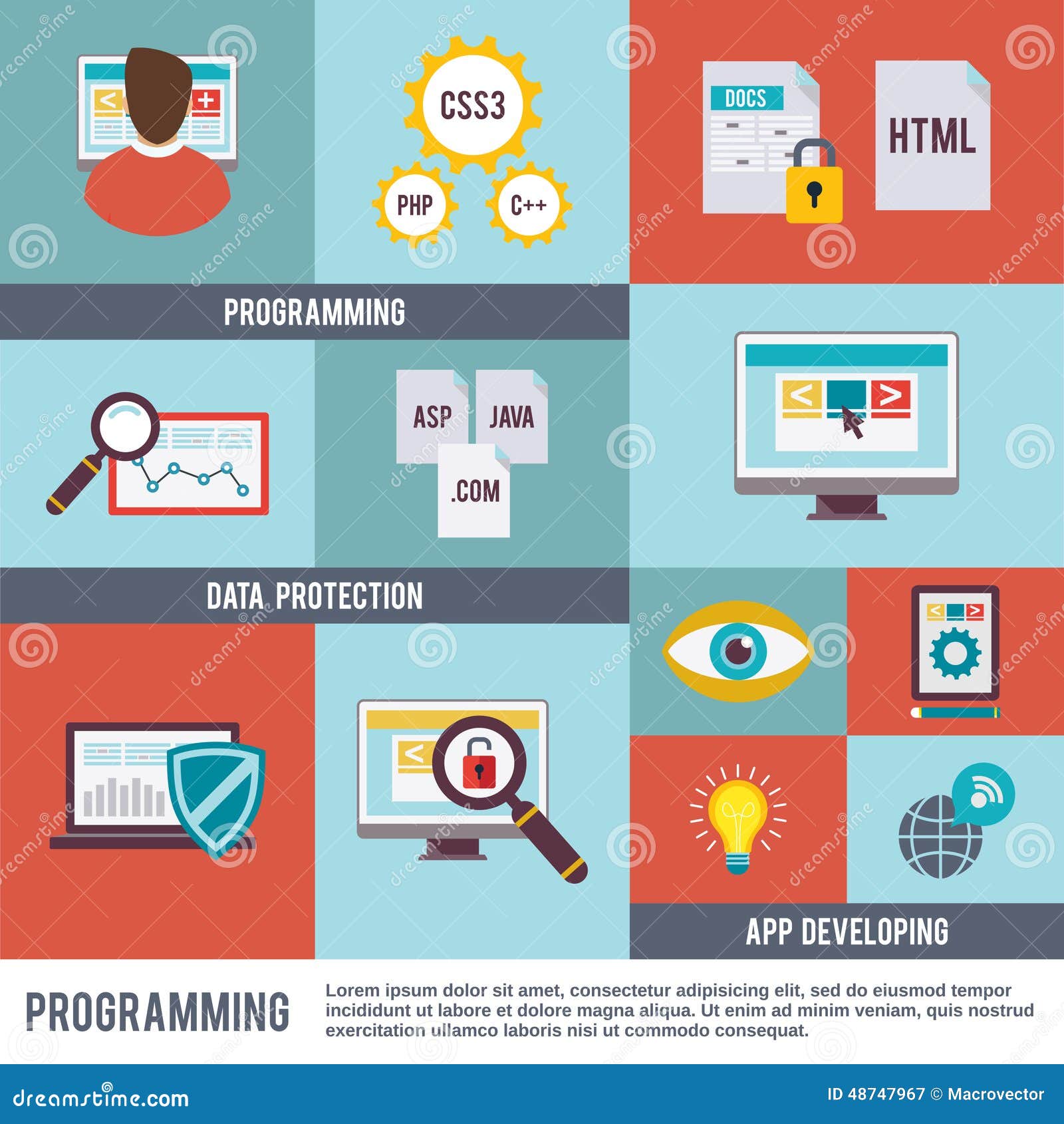 Programmer Icon Flat Set stock vector. Illustration of elaboration ... Programmer Icon Flat Set stock vector. Illustration of elaboration ...