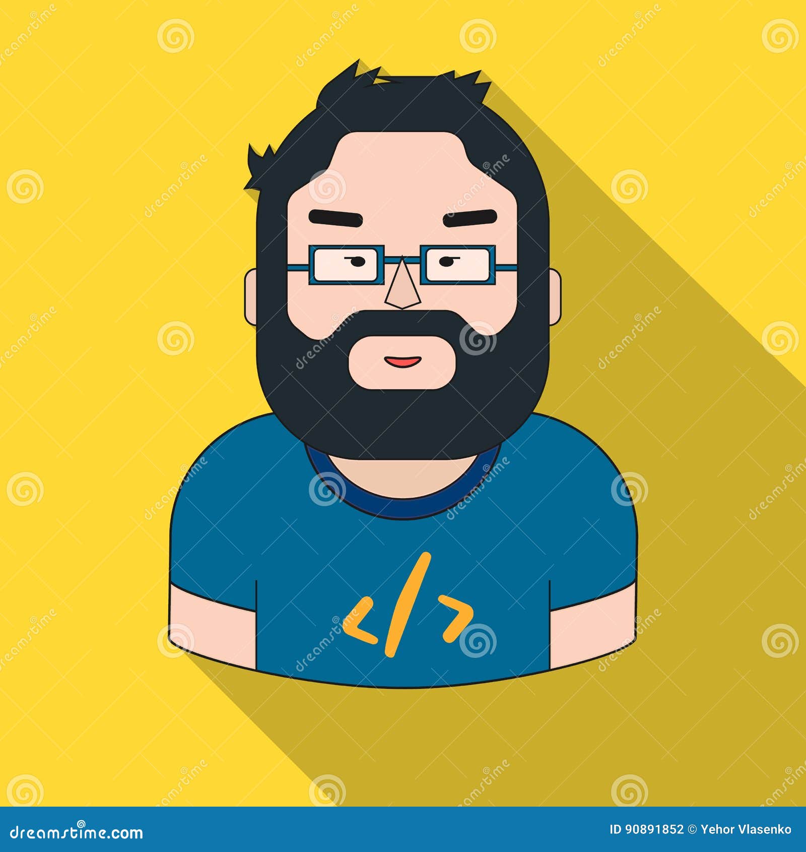 Programmer Icon in Flat Style Isolated on White Background. People of ... Programmer Icon in Flat Style Isolated on White Background. People of ...