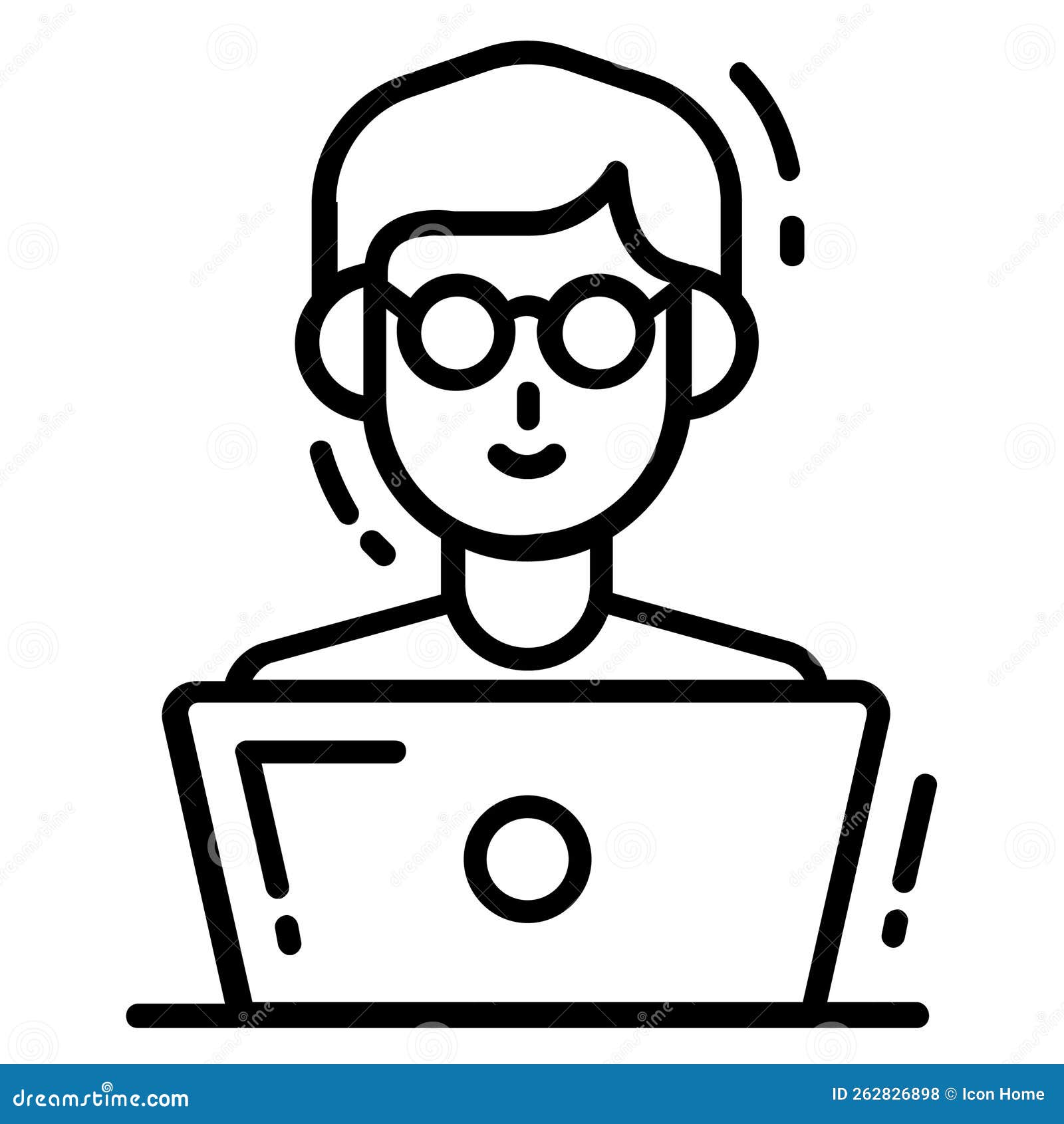 Programmer Icon Single Avatar Vector Illustration Stock Vector
