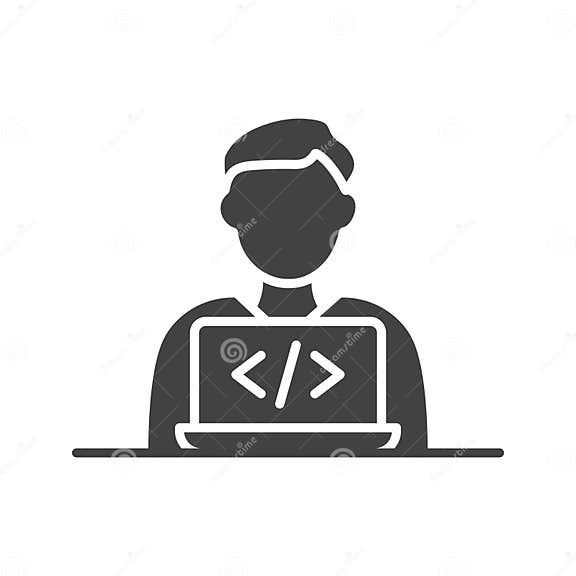 Programmer Icon Vector Image. Stock Illustration - Illustration of icon ...