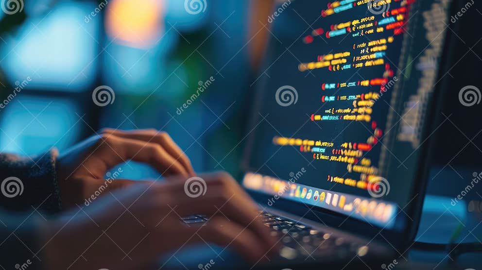 Programmer Immersed in Late Night Coding Session AIG41 Stock Photo - Image of coding ...