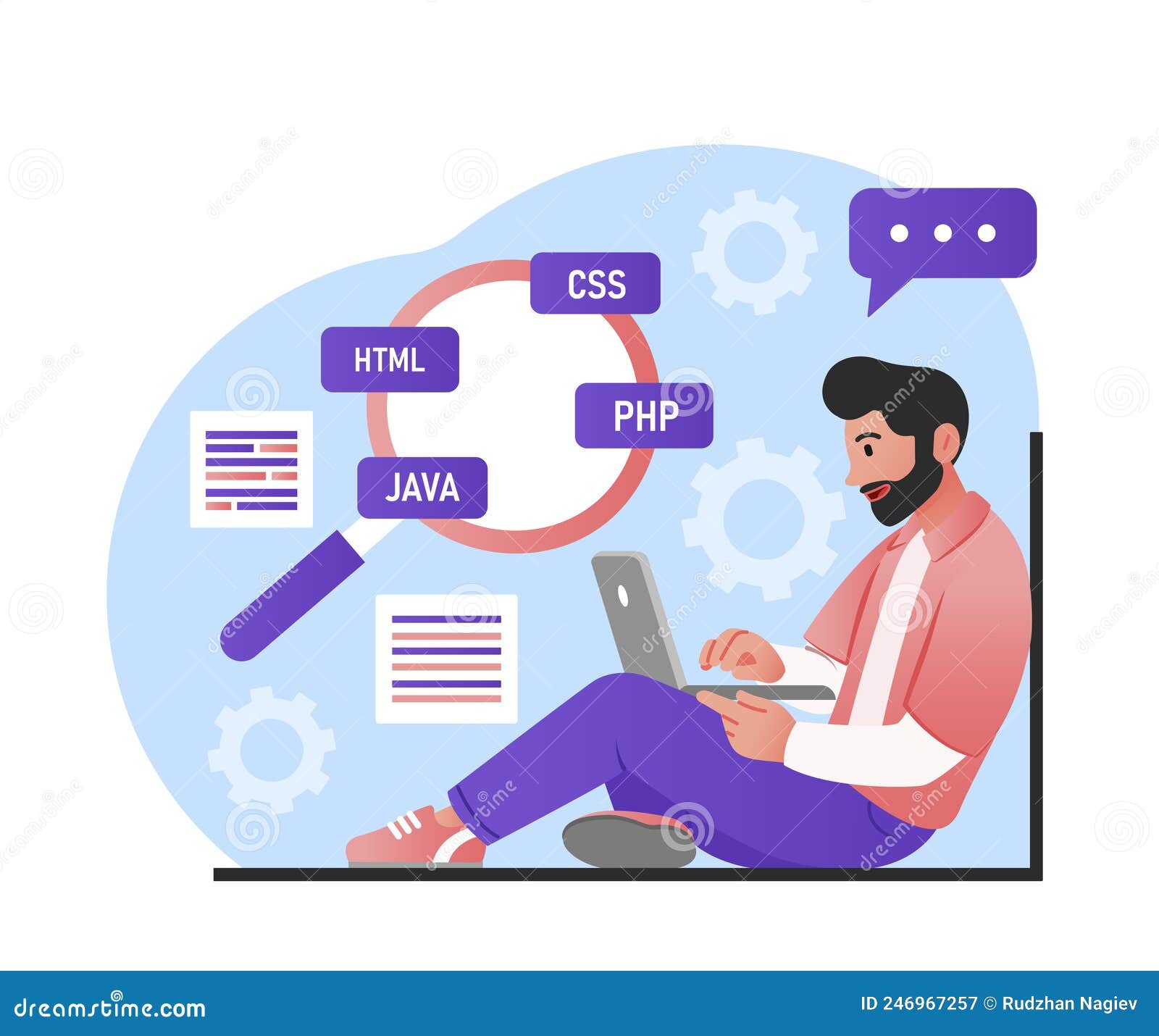 Programmer Learning Concept Stock Illustration - Illustration of ...