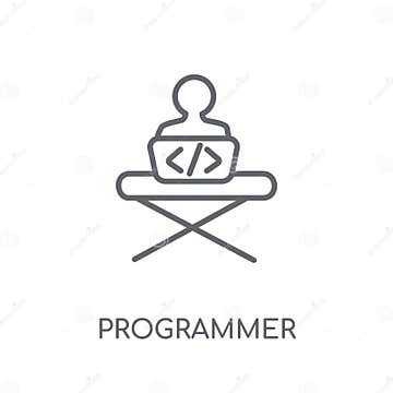 Programmer Linear Icon. Modern Outline Programmer Logo Concept O Stock ...