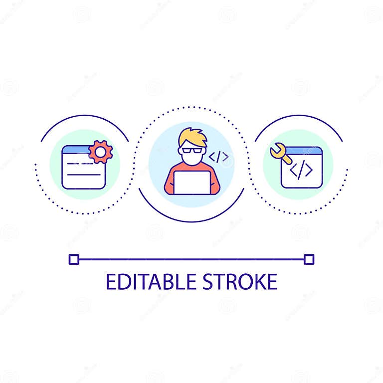 Programmer Loop Concept Icon Stock Vector - Illustration of adjust, technology: 262718658