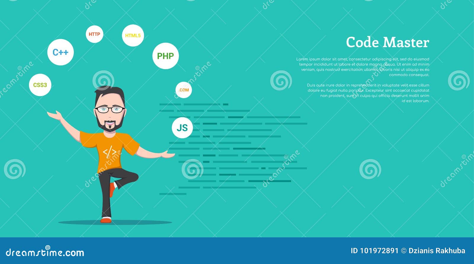 Programmer man character stock vector. Illustration of colorful - 101972891