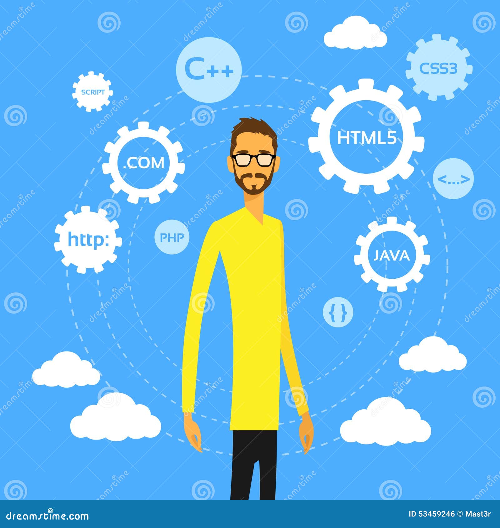 Programmer Man Computer Geek Coder Flat Vector Stock Vector ... Programmer Man Computer Geek Coder Flat Vector Stock Vector ...