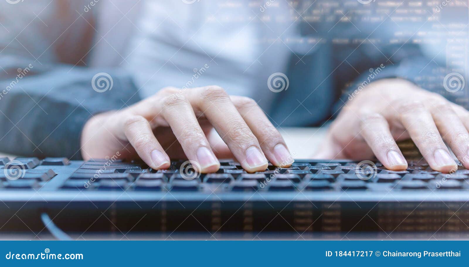 Programmer Man Hand Typing on Keyboard at Desktop Pc To Input Code ...