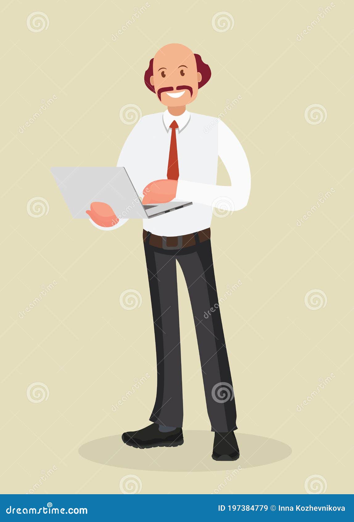 Programmer. a Man is Holding a Laptop Stock Illustration - Illustration ...