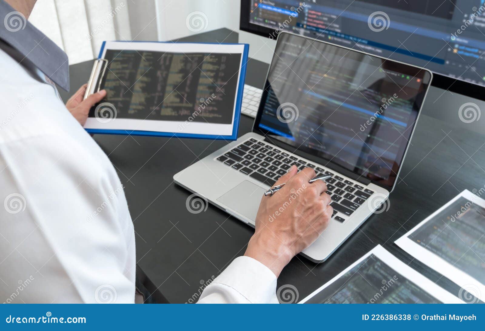 Programmer, Man Working with Computer Programming, Professional Development, and Coding ...