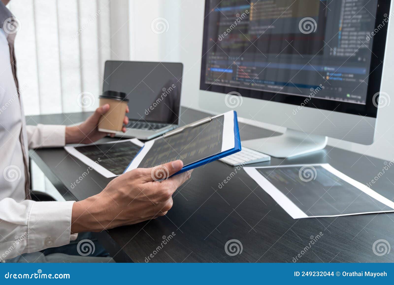 Programmer, Man Working with Computer Programming, Professional Development, and Coding ...