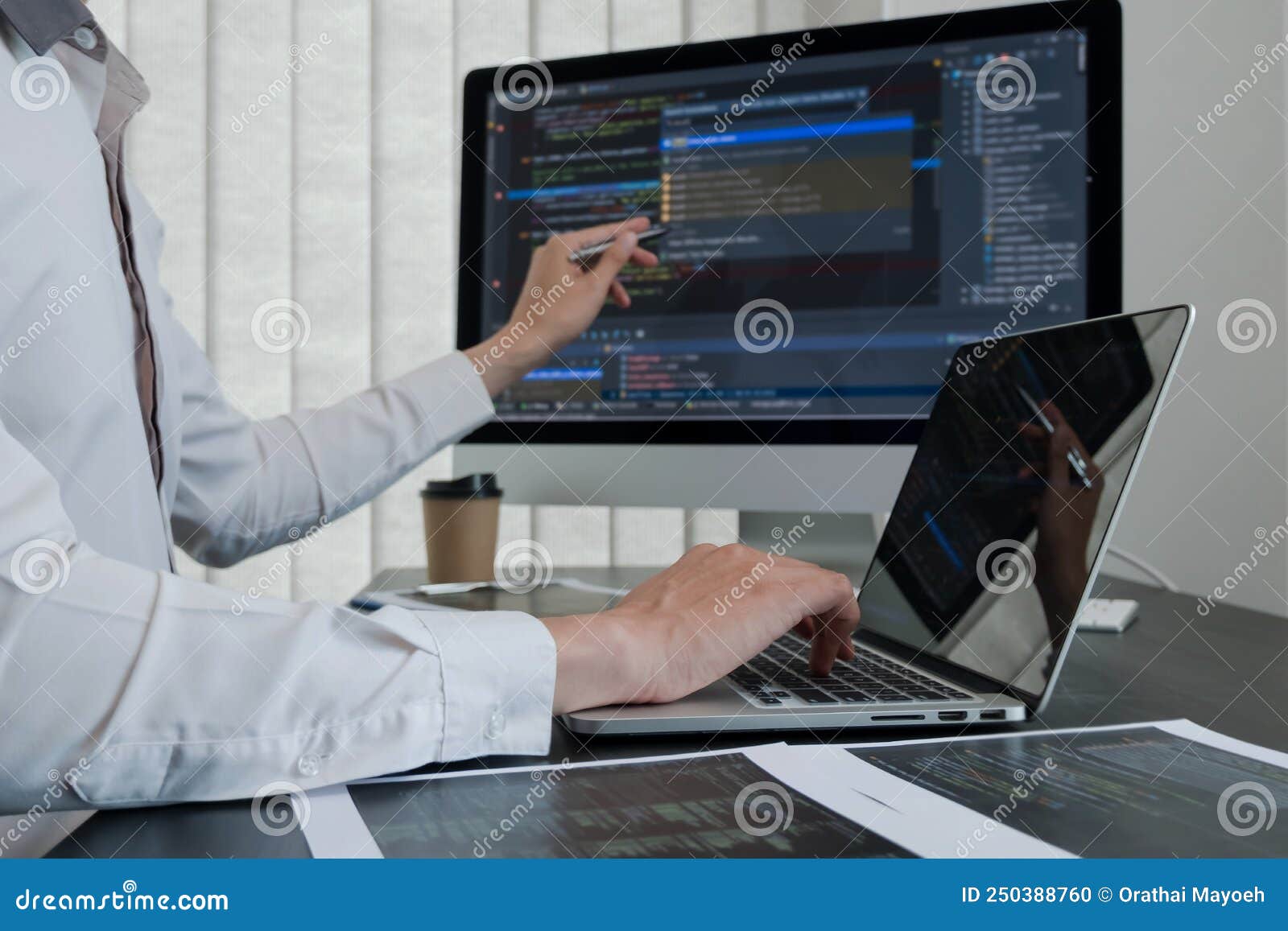 Programmer, Man Working with Computer Programming, Professional Development, and Coding ...