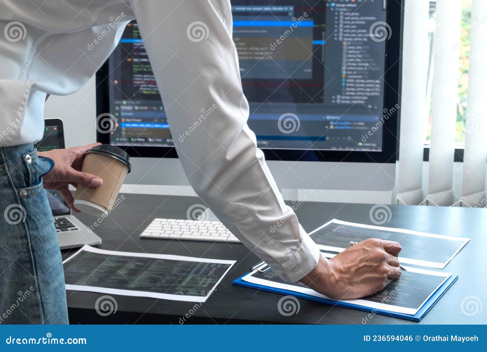 Programmer, Man Working with Computer Programming, Professional Development, and Coding ...