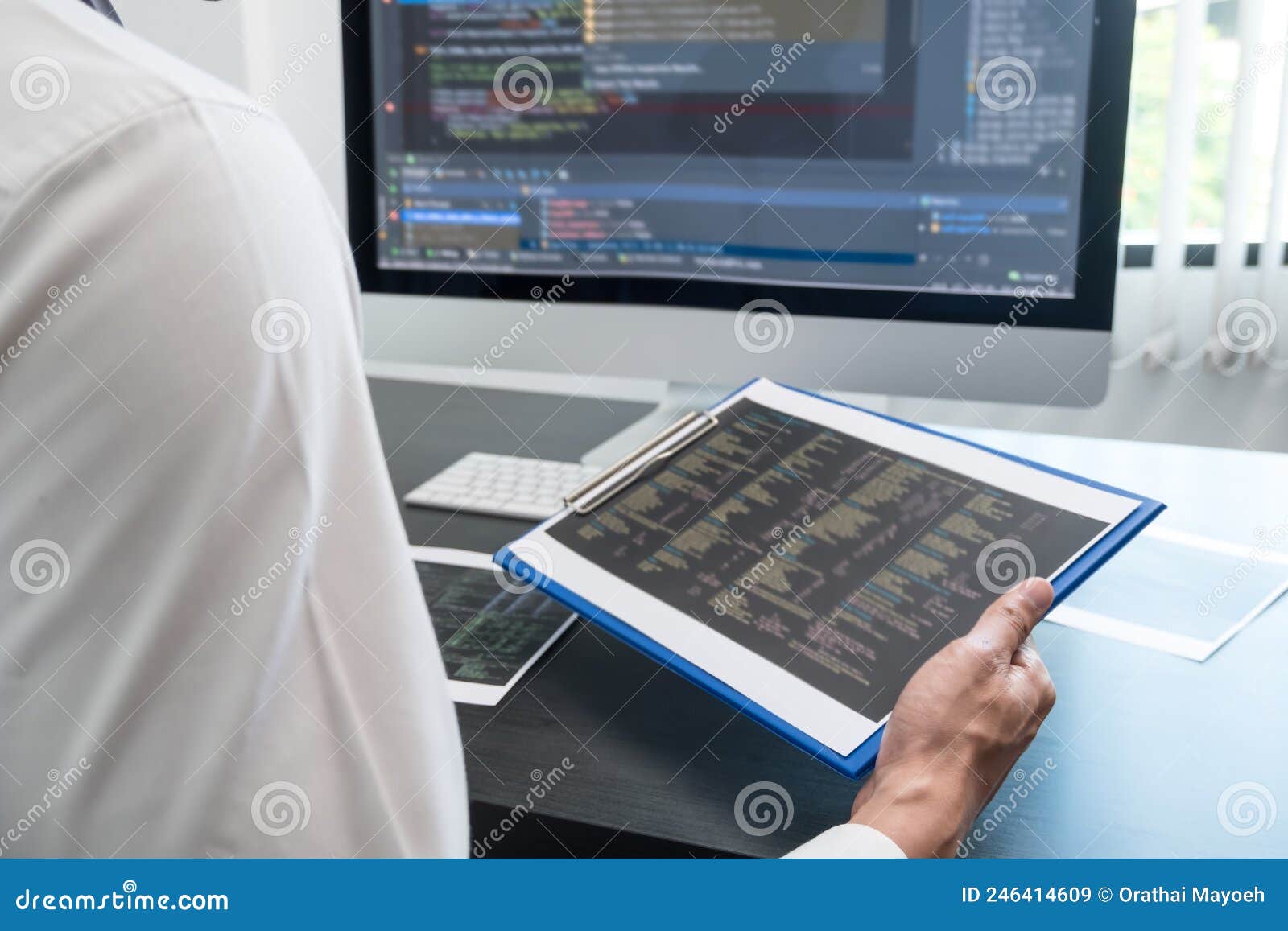 Programmer Man Working With Computer Programming Professional Development And Coding