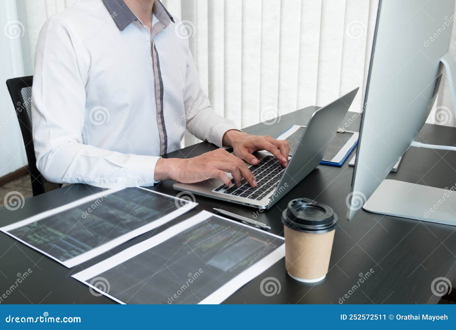 Programmer Man Working With Computer Programming Professional Development And Coding