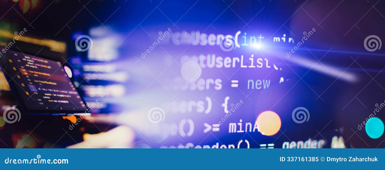Programmer Manually Working with Program Code on a Computer at Night in ... Programmer Manually Working with Program Code on a Computer at Night in ...