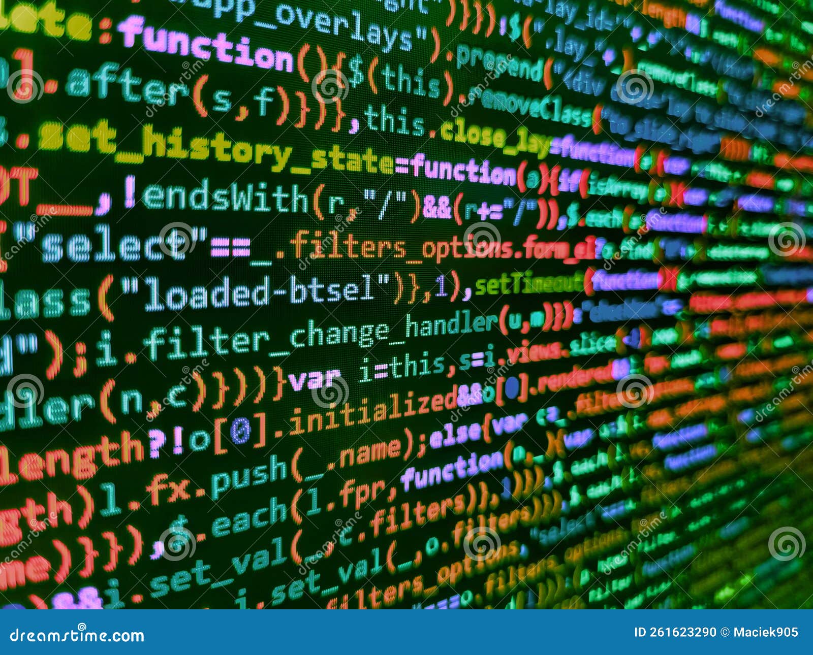 Programmer Occupation. Code on Dark Background. Front-end Applications ...
