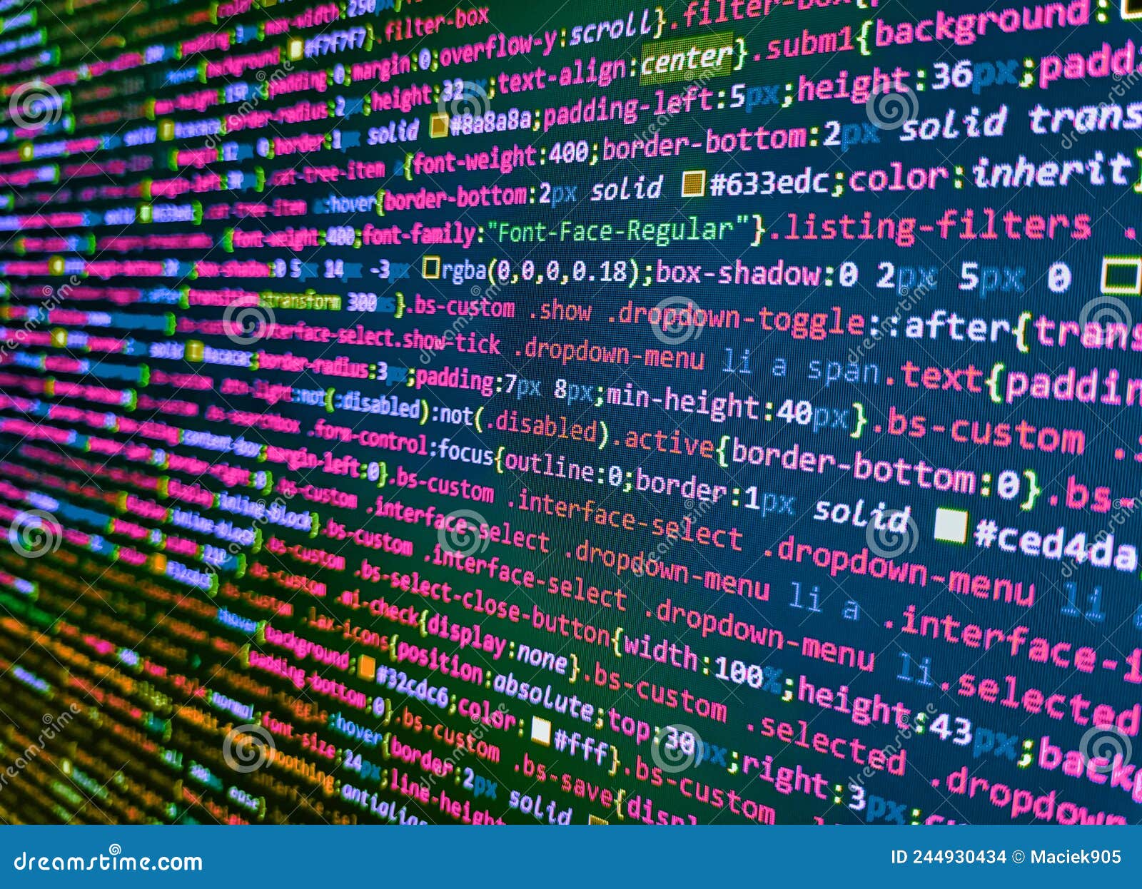 Programmer Occupation Programming Code Abstract Screen Of Software Developer Computer Science