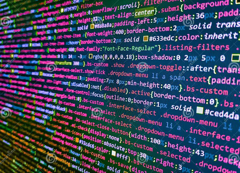 Programmer Occupation Programming Code Abstract Screen Of Software Developer Computer Science
