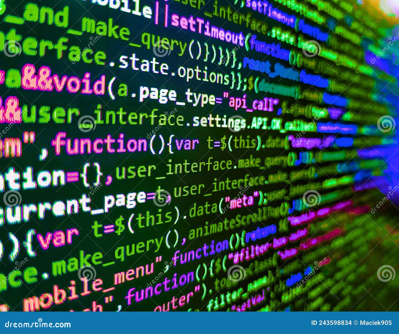 Programmer Occupation Programming Javascript On Laptop Computer Screen Developer Working On