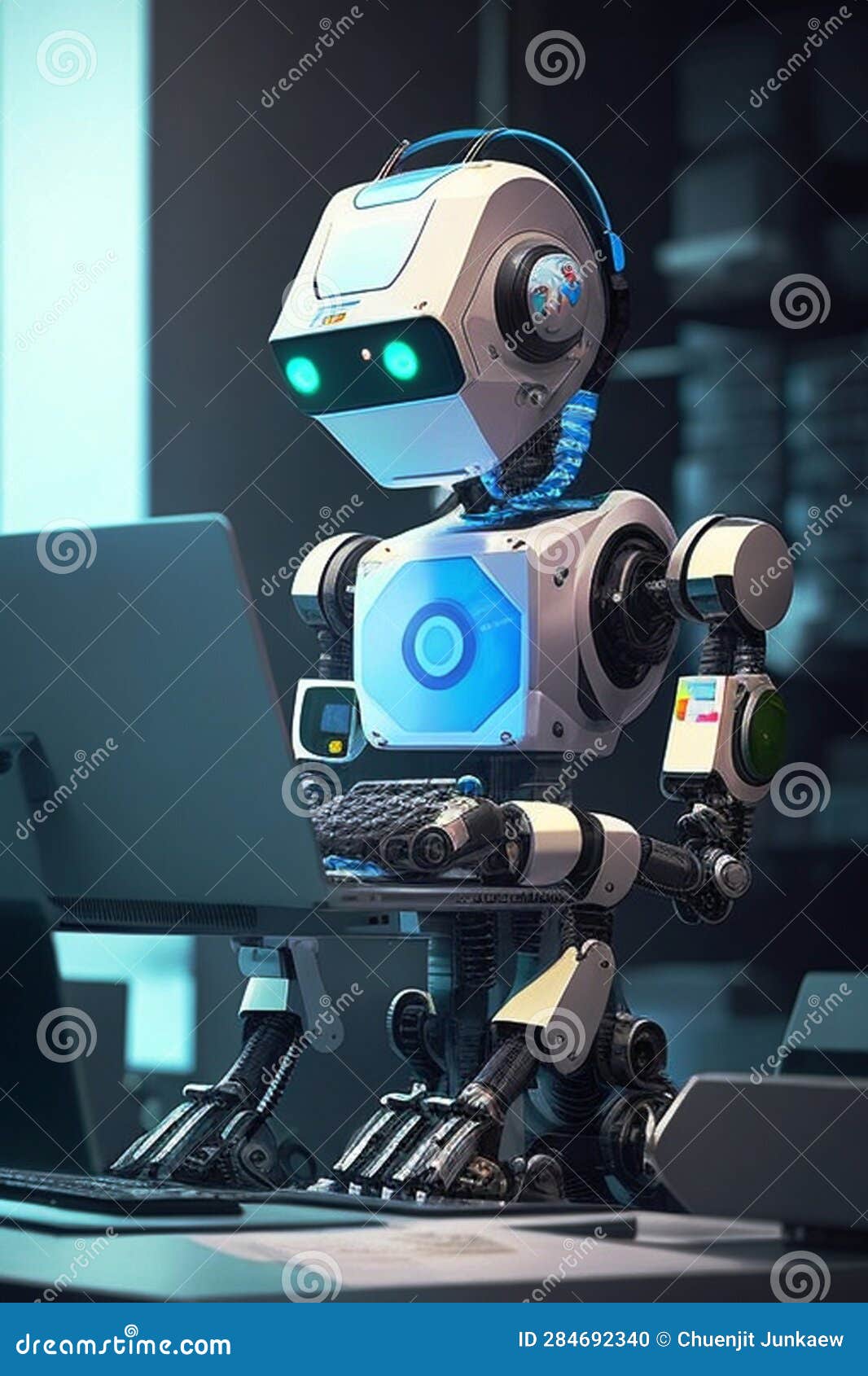 A Programmer Robot while Try To Design Machine, Generative AI Stock ...