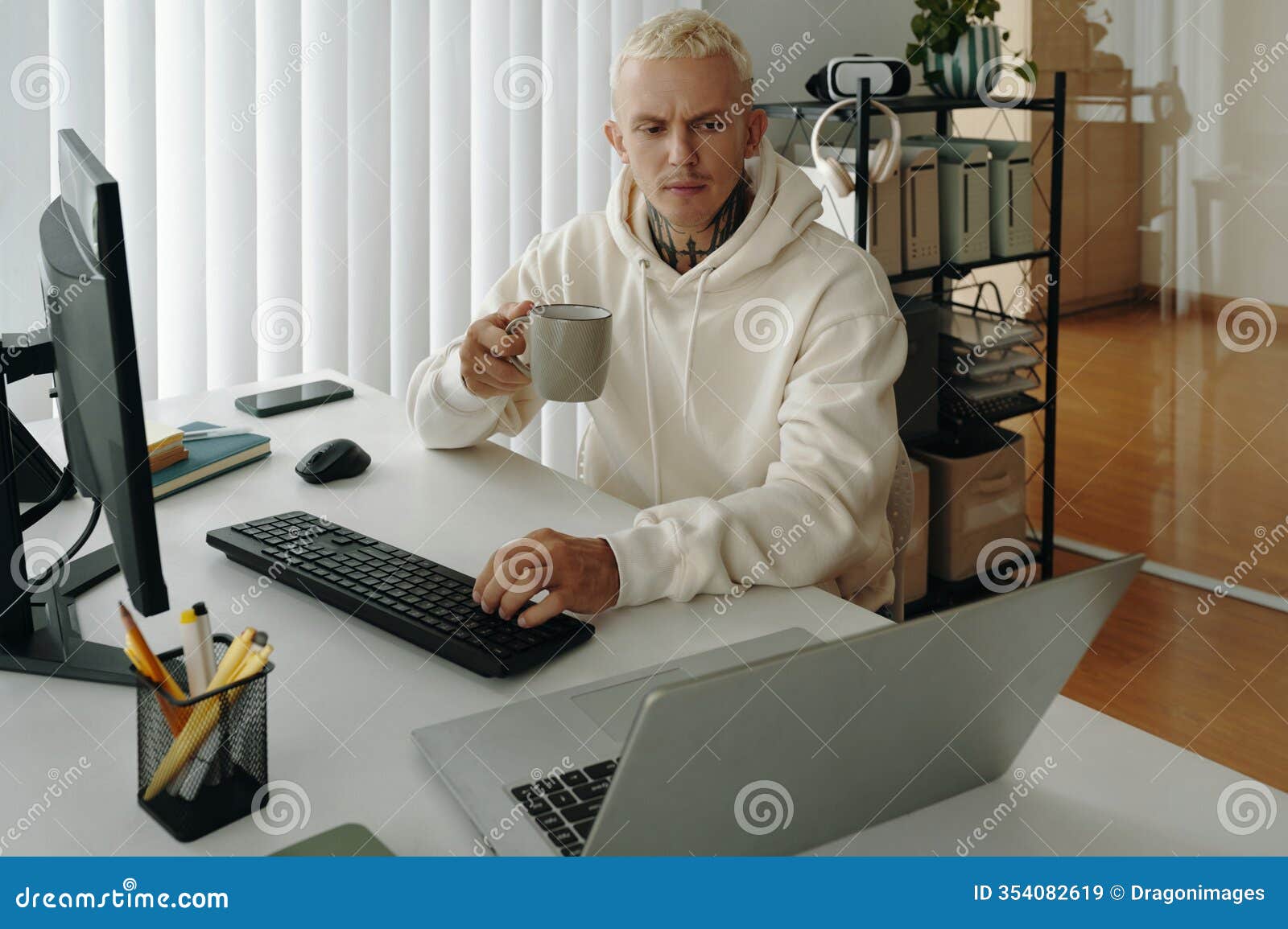 Programmer Developing New Security Codes Stock Image - Image of coffee ...