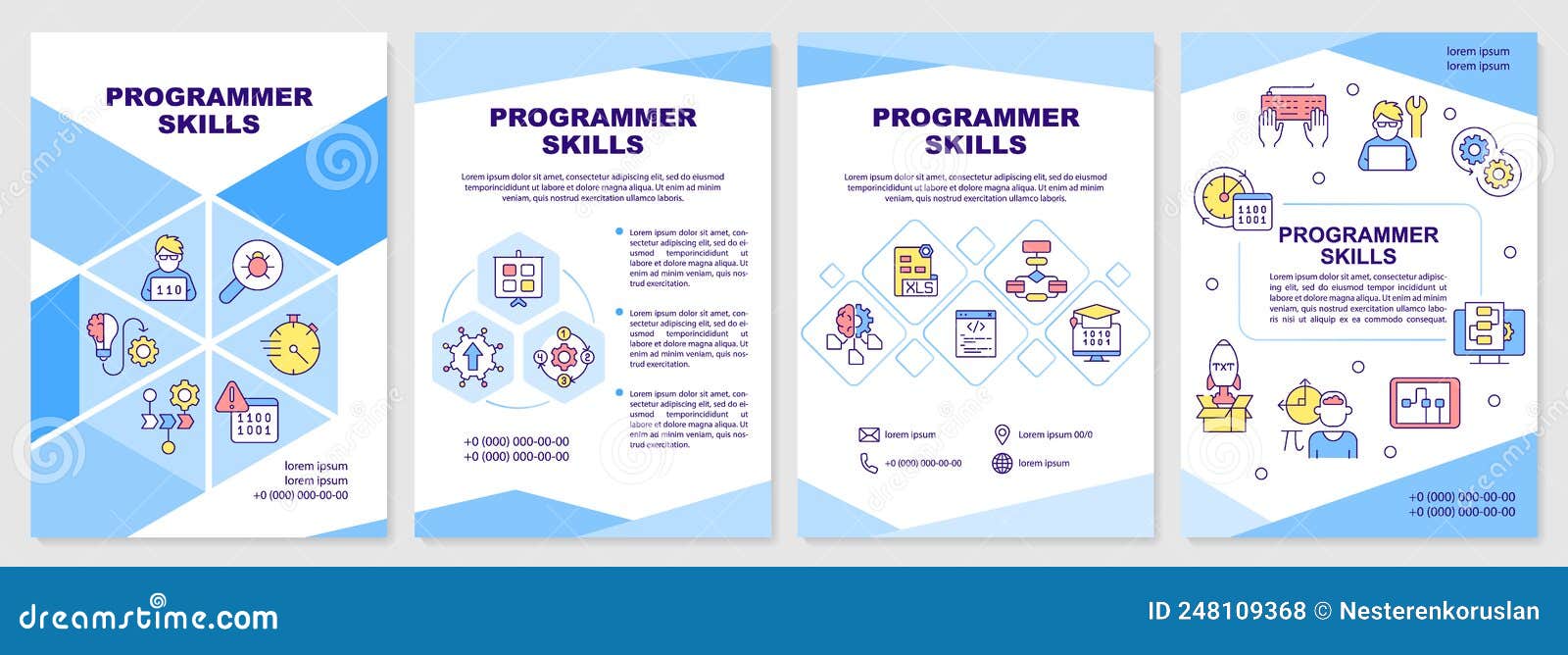 Programmer Skills Brochure Template Stock Vector - Illustration of ...