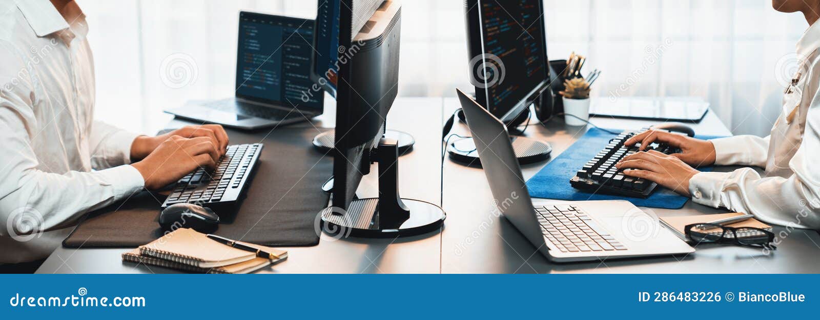 Programmer and Software Engineer Working in Tech Develop Company. Trailblazing Stock Photo ...