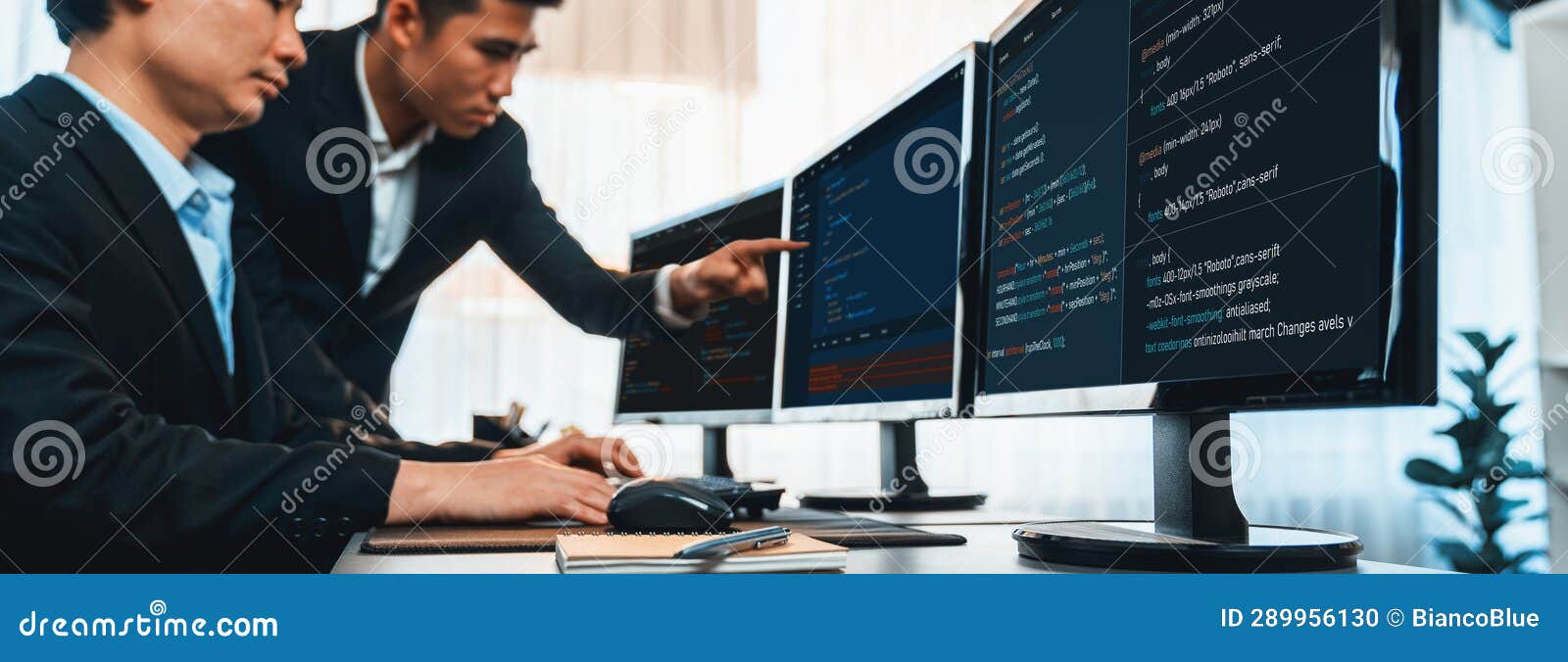 Programmer and Software Engineer Working in Tech Develop Company. Trailblazing Stock Photo ...