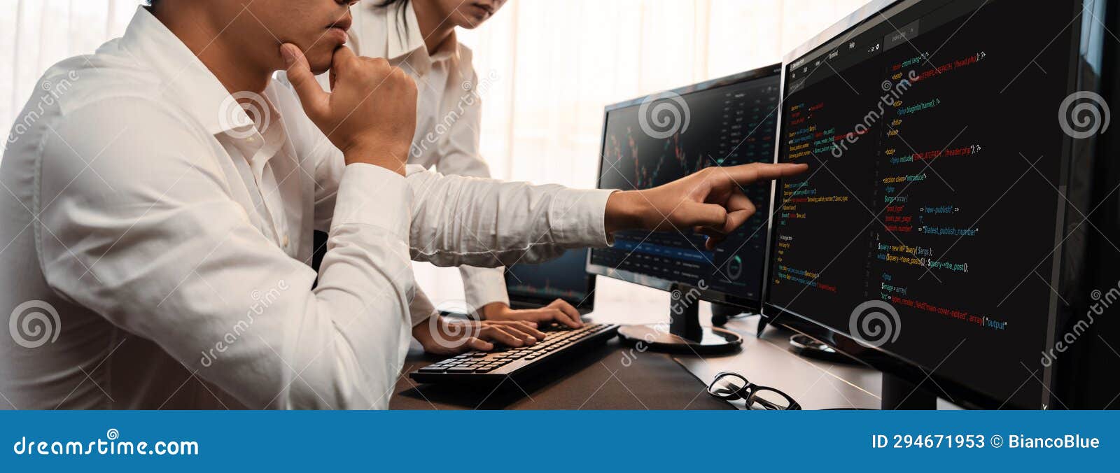 Programmer and Software Engineer Working in Tech Develop Company. Trailblazing Stock Image ...