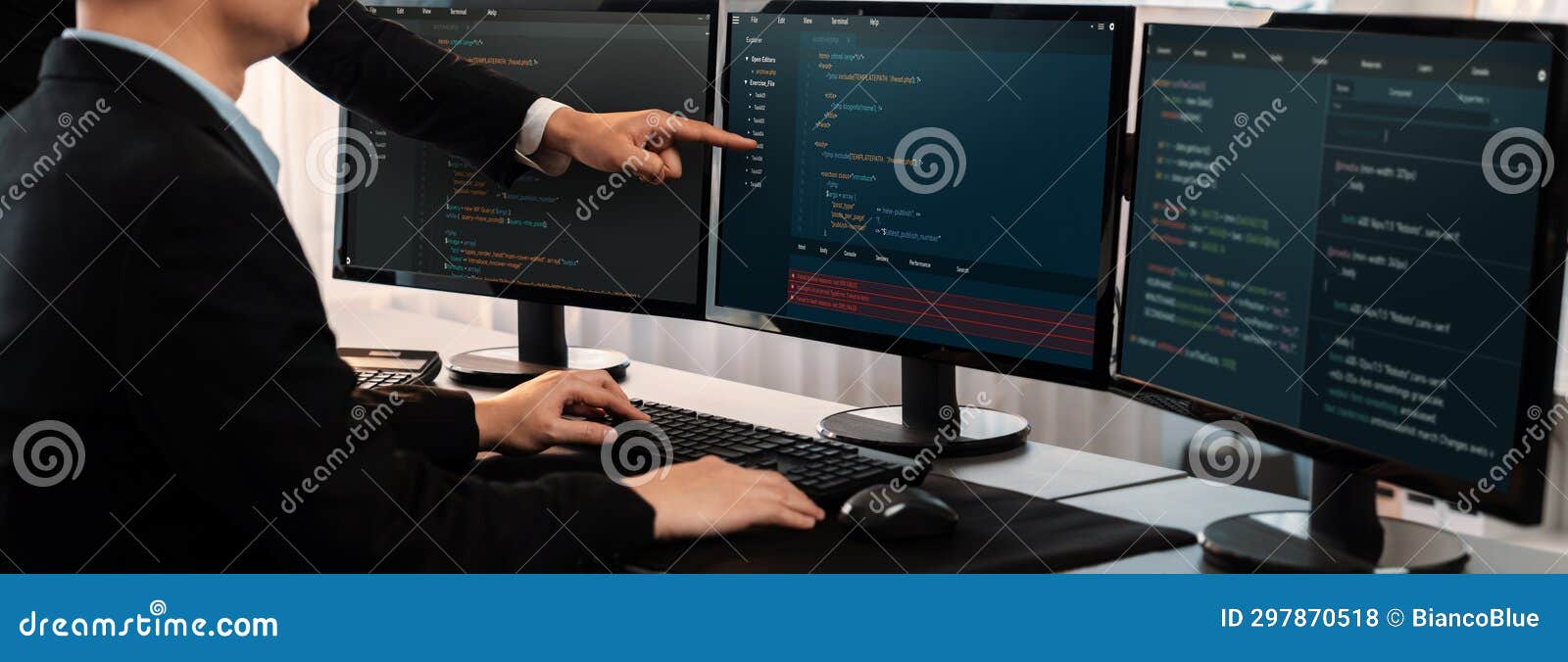 Programmer and Software Engineer Working in Tech Develop Company. Trailblazing Stock Photo ...