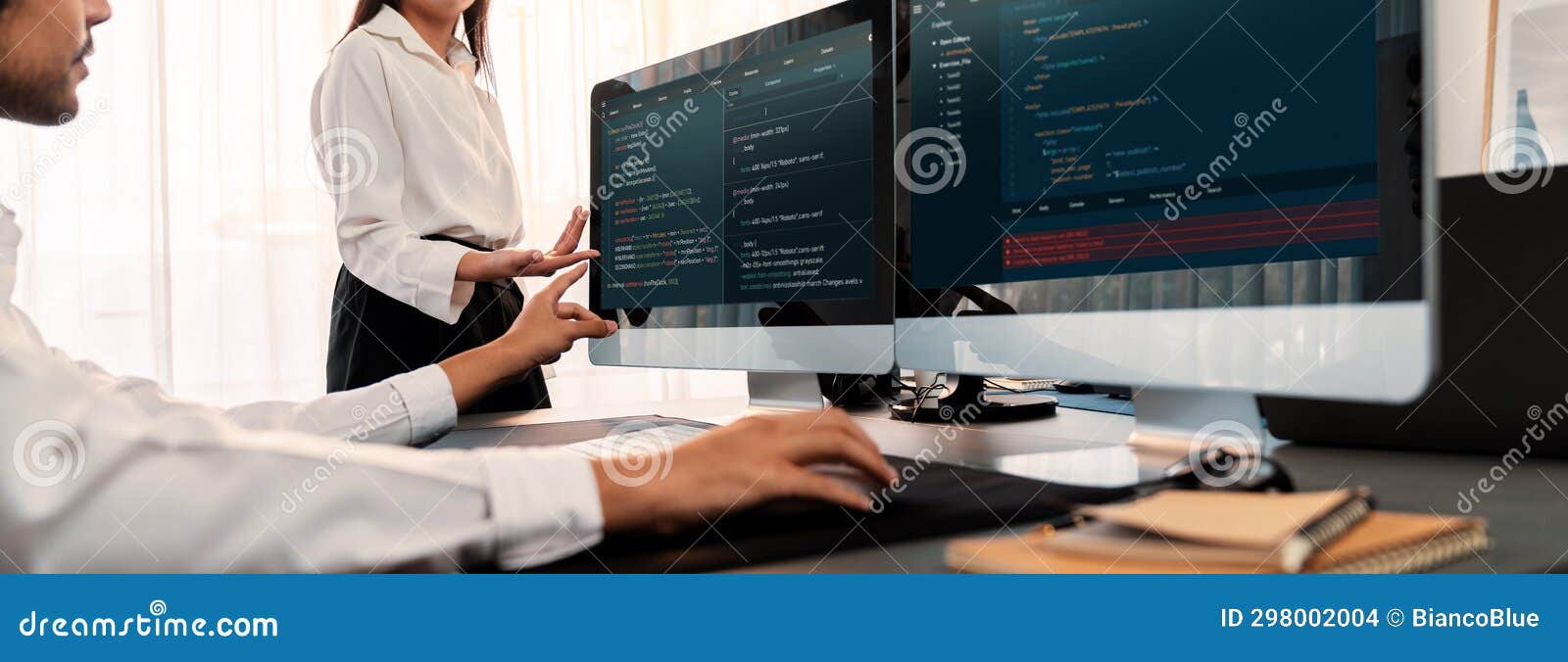 Programmer and Software Engineer Working in Tech Develop Company. Trailblazing Stock Photo ...