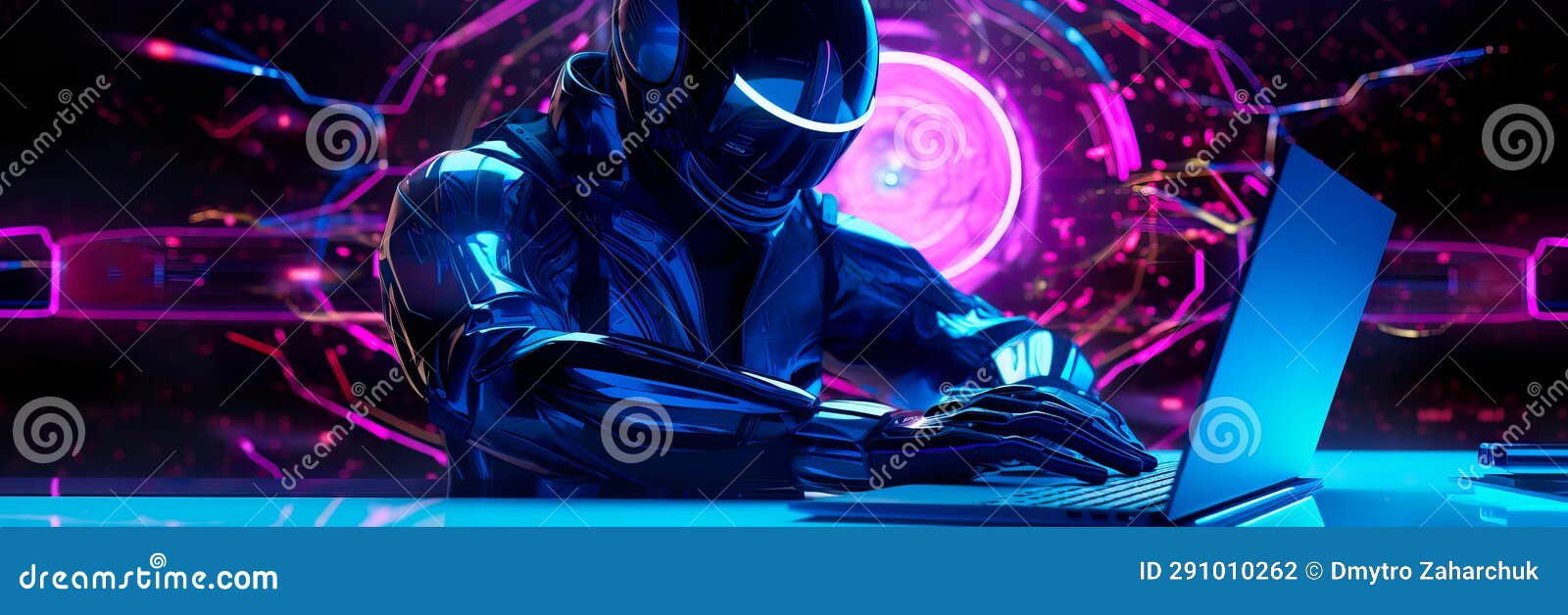 Programmer In A Space Age Suit Symbolizing The Future Of Coding In 6071