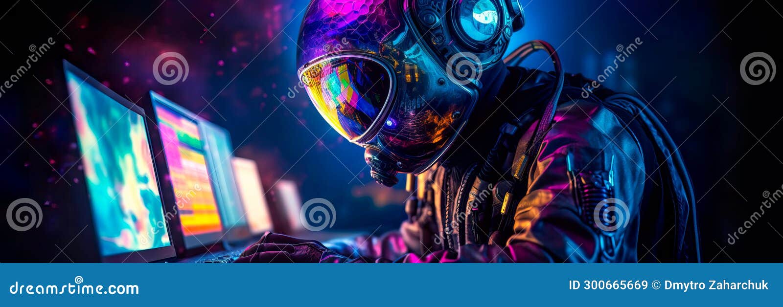 Programmer in a Space-age Suit, Symbolizing the Future of Coding in ...